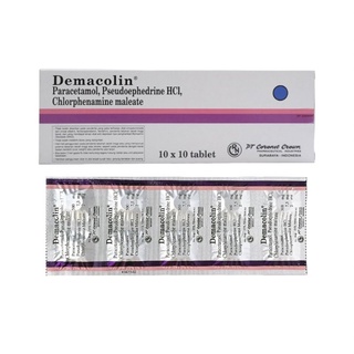 Jual DEMACOLIN 1 STRIP ISI 10 TABLET OBAT FLU DEMAM PILEK PENURUN PANAS ...
