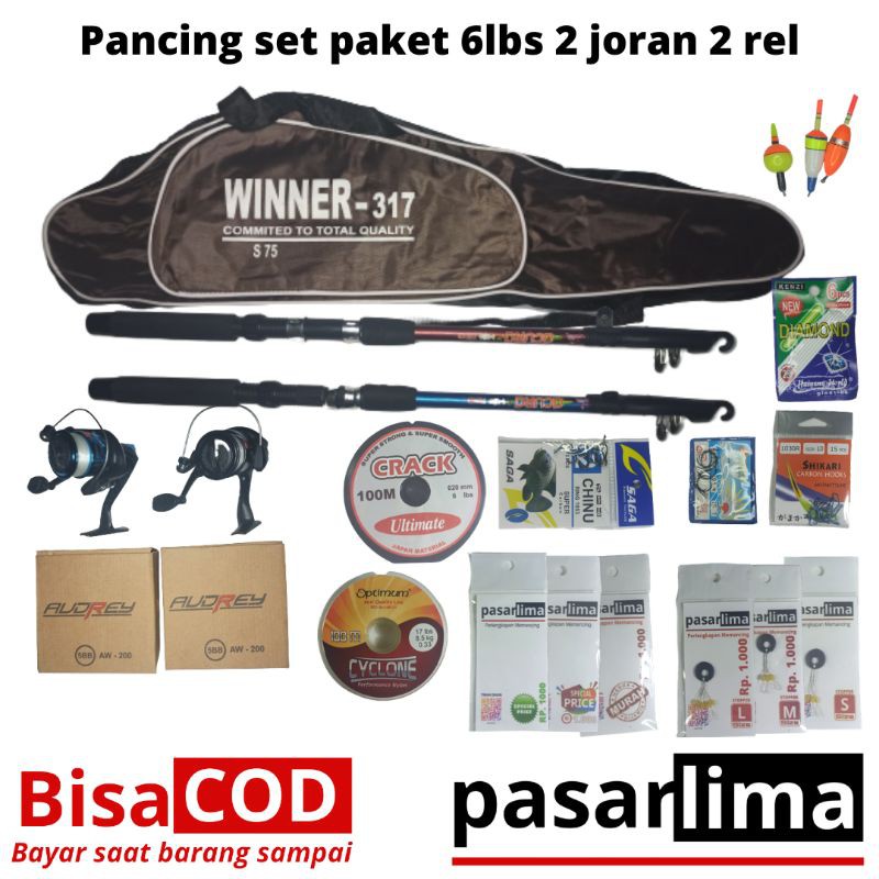 Jual Pancing Set Paket 6 lb isi 2 joran | Shopee Indonesia