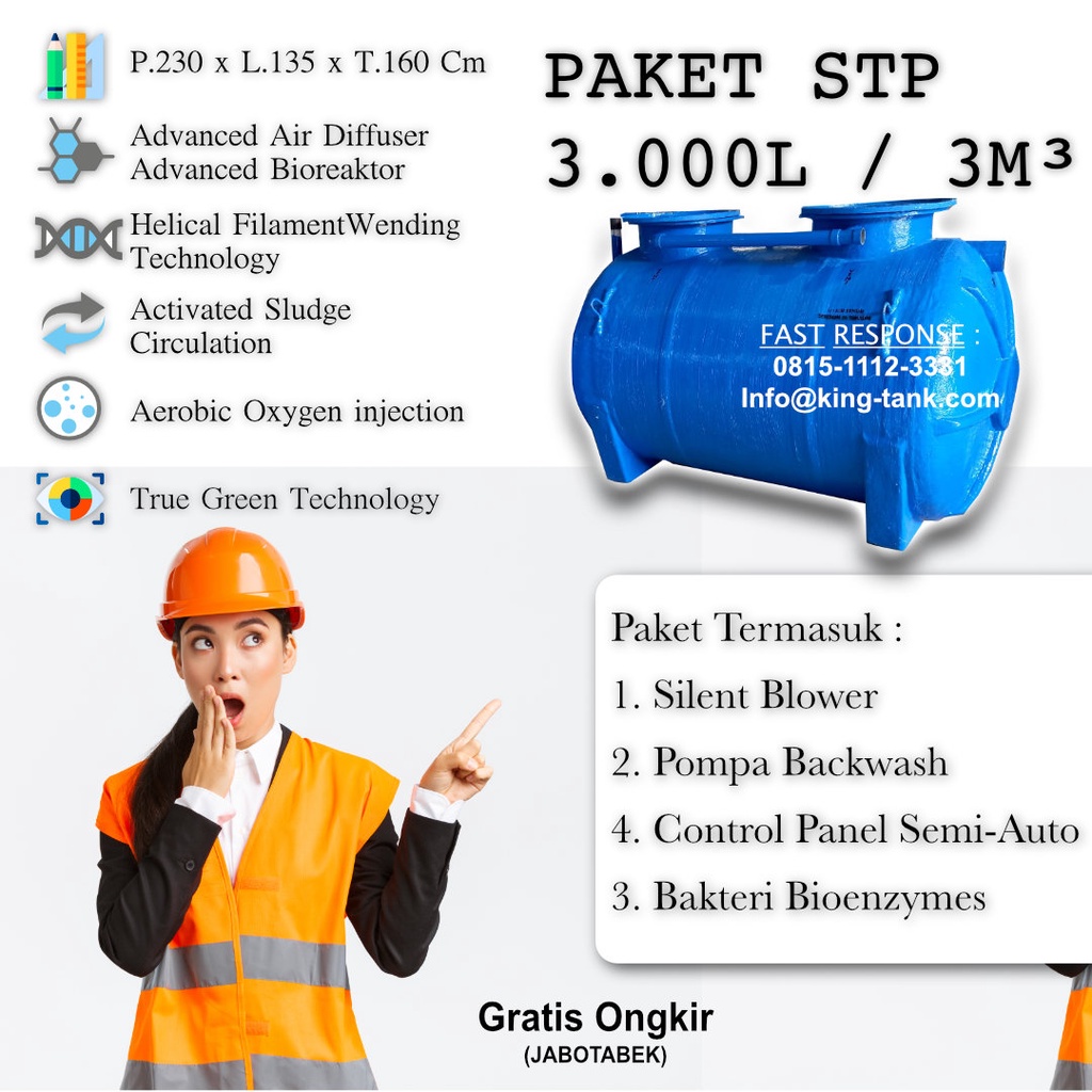Jual PAKET TANGKI STP BIOTECH 3000 Liter / 3m3 | Shopee Indonesia