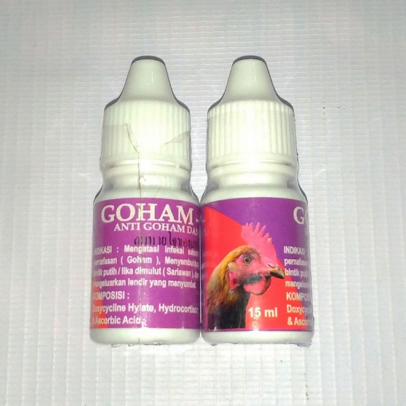 Jual GOHAM DROP PLUS OBAT ANTI GOHAM & SARIAWAN PADA AYAM & MERPATI 15 ...