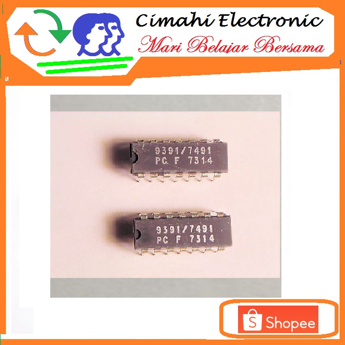 Jual IC 7491 74LS91 8-Bit Shift Register (Serial Input / Serial Output ...