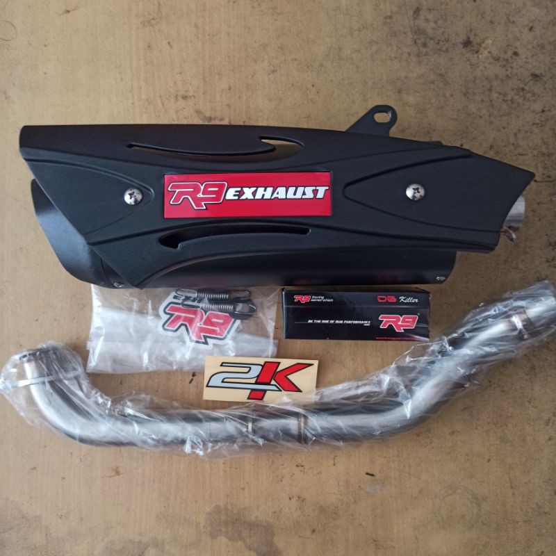 Jual knalpot racing R9 misano ss series black nmax / aerox Indonesia ...