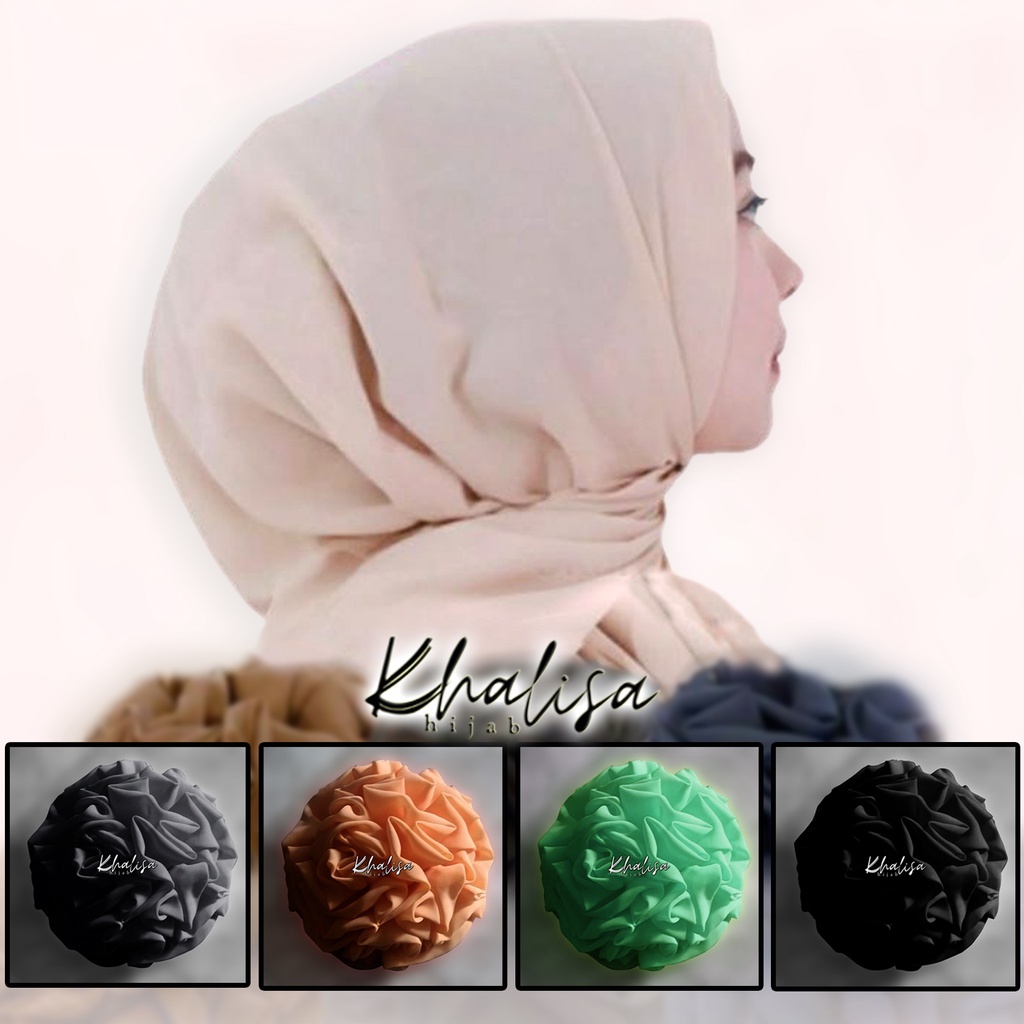 Jual Ikat Rambut Cepol Hijab Kunciran Mawar/Scrunchie Jumbo Brokoli ...