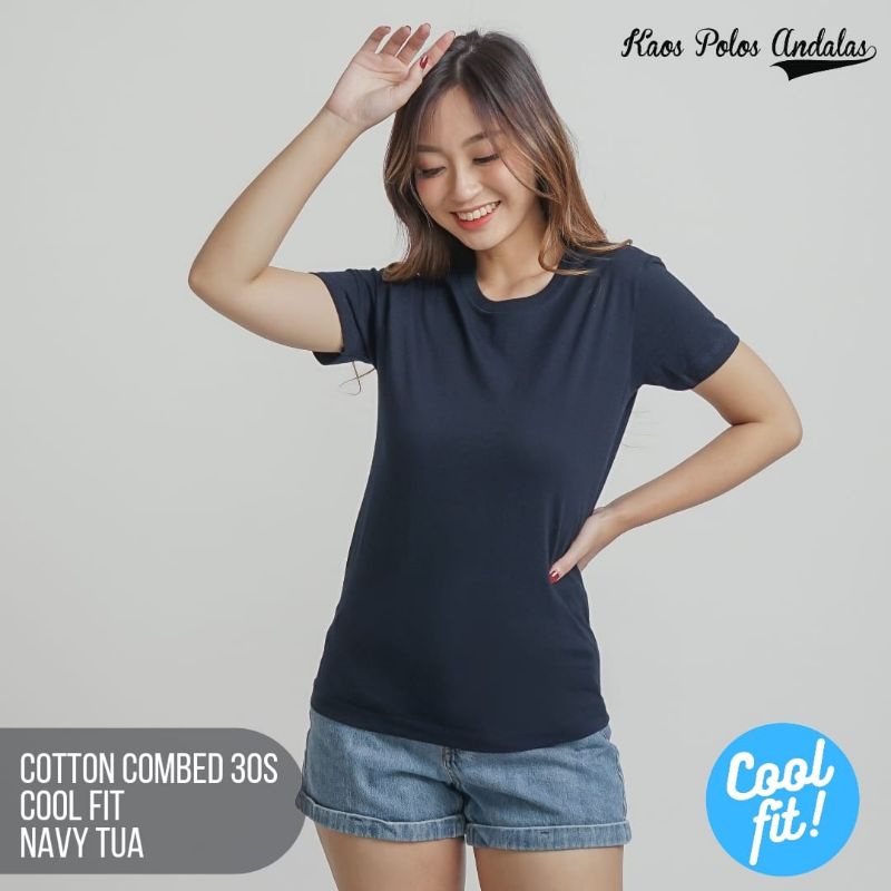 Jual Kaos Polos Cewek Cool Fit Cotton Combed 30s Model Slimfit ...