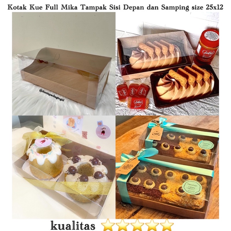 Jual (5 box) Kotak Kue 25x12 Cake Box Tutup Mika Kotak Kue Mika Box ...