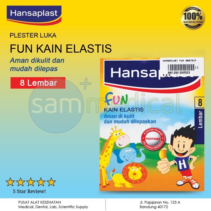 Jual Hansaplast Fun / Plester Kain Elastis / Tensoplast @8strip ...