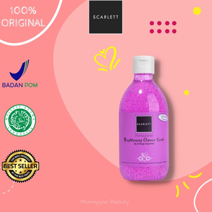 Jual Sabun Mandi Scrub Scarlett Pomegrante Brightening Shower Scrub ...