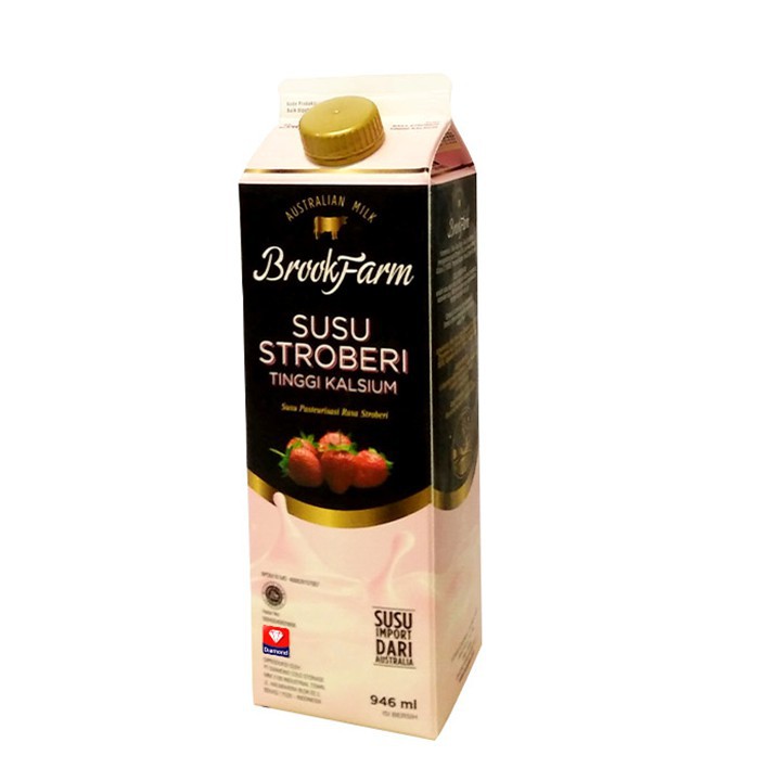 Jual Brookfarm Fresh Milk Strawberry 946ml | Shopee Indonesia