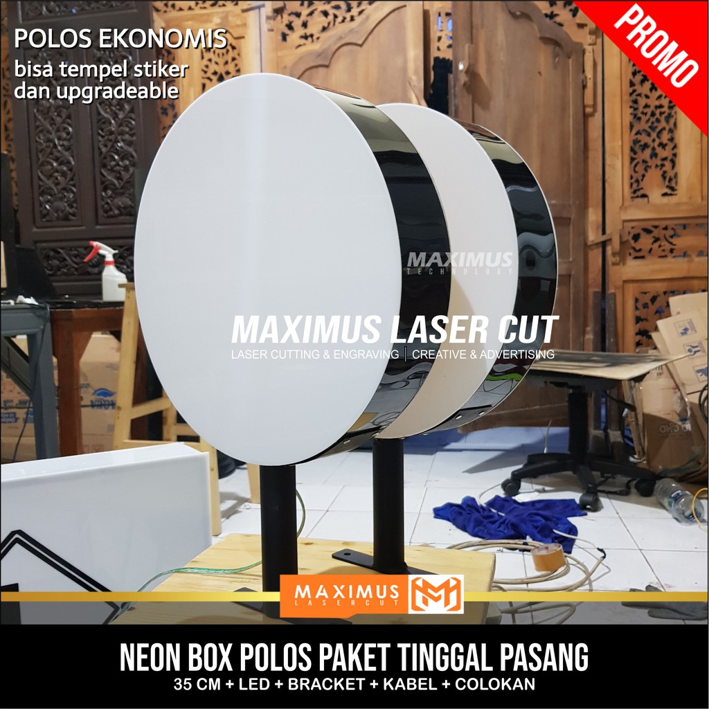 Jual READY STOCK! 2-3 HARI! NEON BOX POLOS 35 CM FULL AKRILIK BRACKET ...