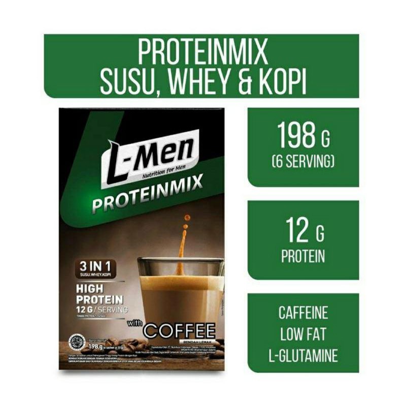 Jual L Men Proteinmix Susu 198 g (6 sachet @33 g) | Shopee Indonesia