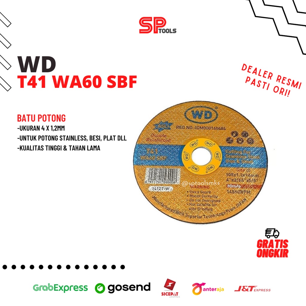 Jual BATU POTONG / MATA GERINDA GURINDA POTONG WD 4" X 1.2MM 4 INCH X 1 ...