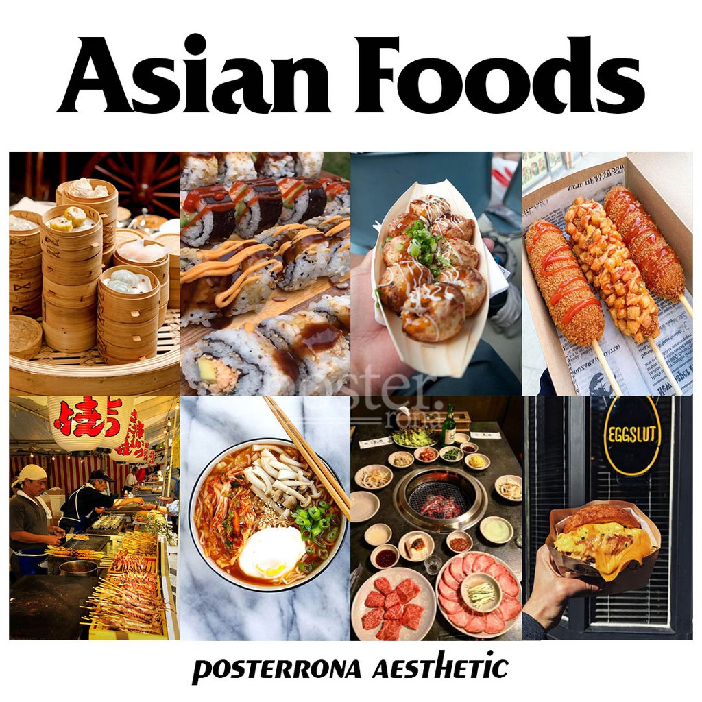 Jual POSTER ASIAN FOOD SERIES | MAKANAN KOREA JEPANG TAKOYAKI CORNDOG ...