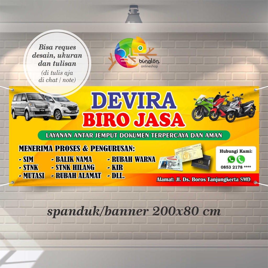 Jual Size 200x80 Cm, Spanduk Banner Biro Jasa | Shopee Indonesia