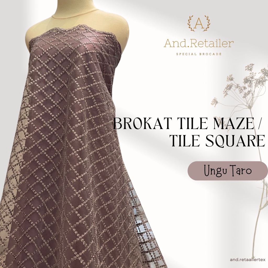 Jual Kain Brokat Tile Bordir Maze Tile Kotak mesh Warna Taro | Shopee ...