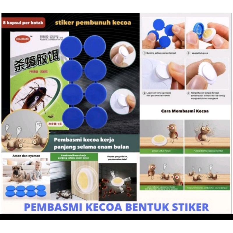 Jual stiker pembasmi kecoa racun sticker gel kecoa Indonesia|Shopee ...
