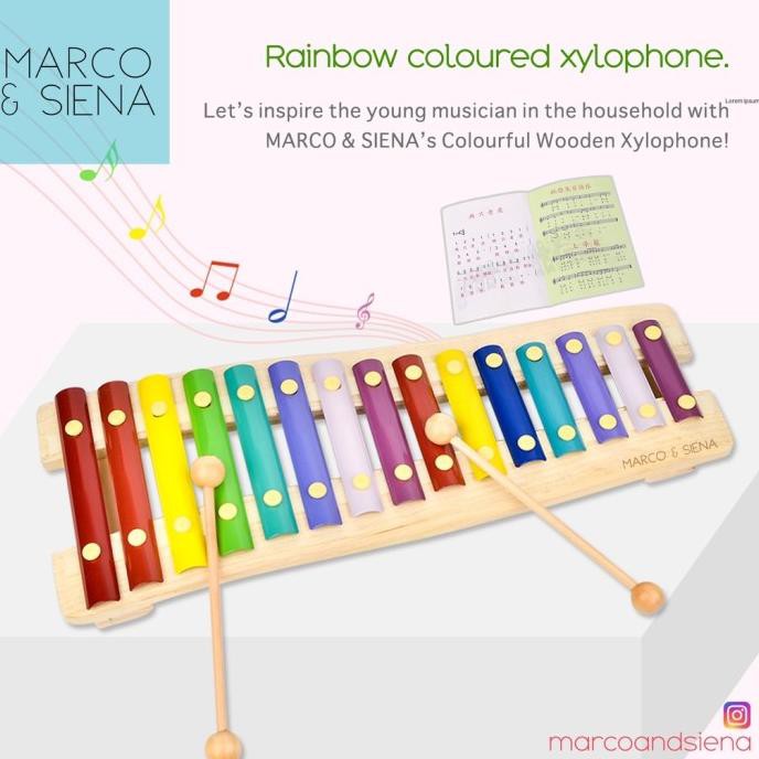 Jual Mainan Gambang Alat Musik Kayu MNS Wooden Xylophone Musical ...