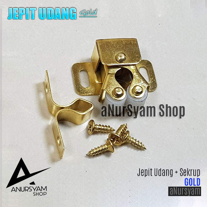 Jual Jepit Udang + Sekrup GOLD / Jepit Mata Ayam / Capit Udang ...