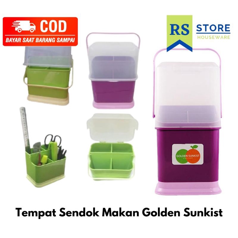 Jual Rak Tempat sendok garpu makan golden sunkist plastik warna/rak ...