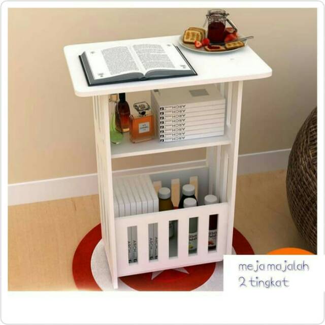 Jual RAK MEJA TV RUANG KELUARGA VINTAGE PUTIH RAK BUKU MAJALAH LAPTOP ...