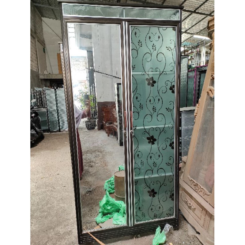 Jual almari pakaian almari kaca almari aluminium almari pintu dua kaca ...