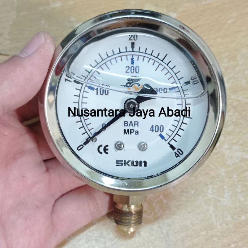 Jual Pressure Gauge Bottom Raket SKON Stainless 2 1/2 " inchi 40 mpa 400 Bar | Shopee Indonesia