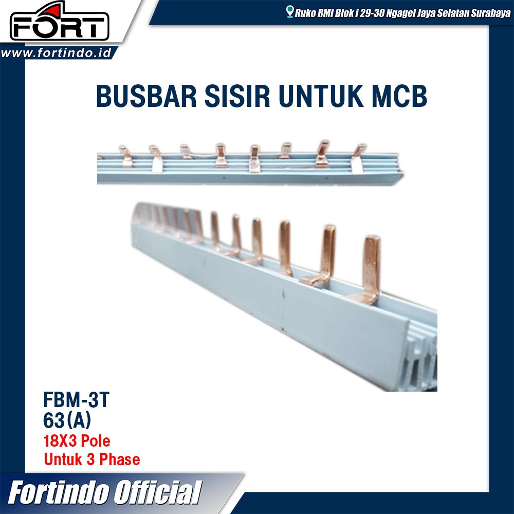 Jual Busbar sisir jumper FBM-3T MCB 3 phase 63A 3p MERK FORT | Shopee ...