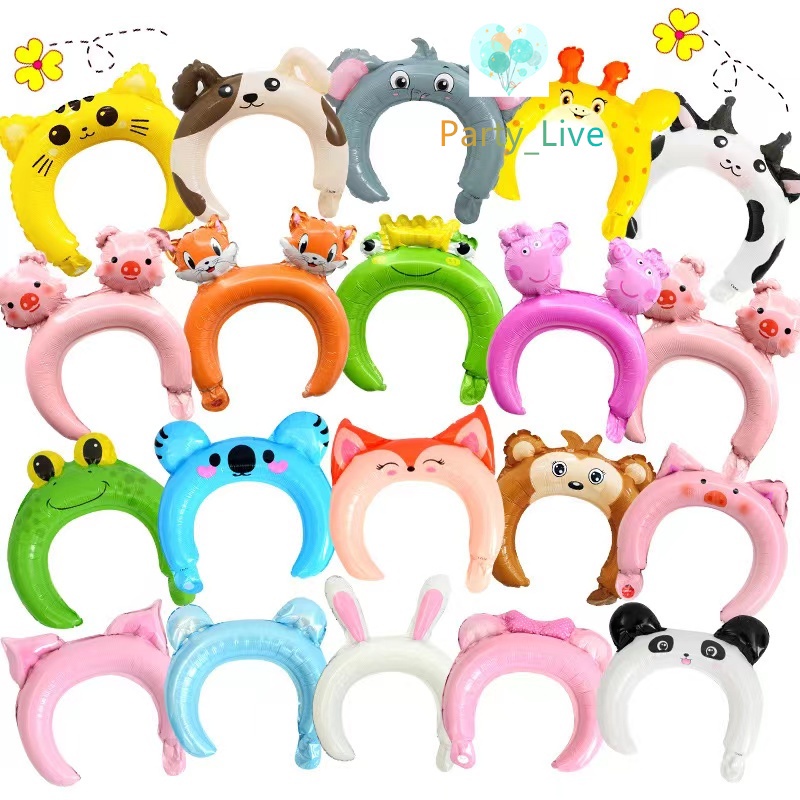 Jual Balon Bando Karakter Hewan Balon Foil Kartun Animasi Headband ...