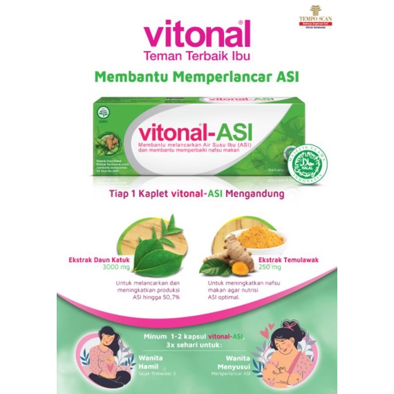 Jual VITONAL ASI per box / asi booster/ pelancar asi 6 strip | Shopee ...