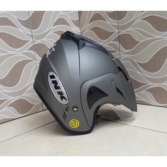 Jual HELM BASIC INK REPLIKA TYPE T1 WARNA ABU DOF DOUBLE VISOR GOOD ...