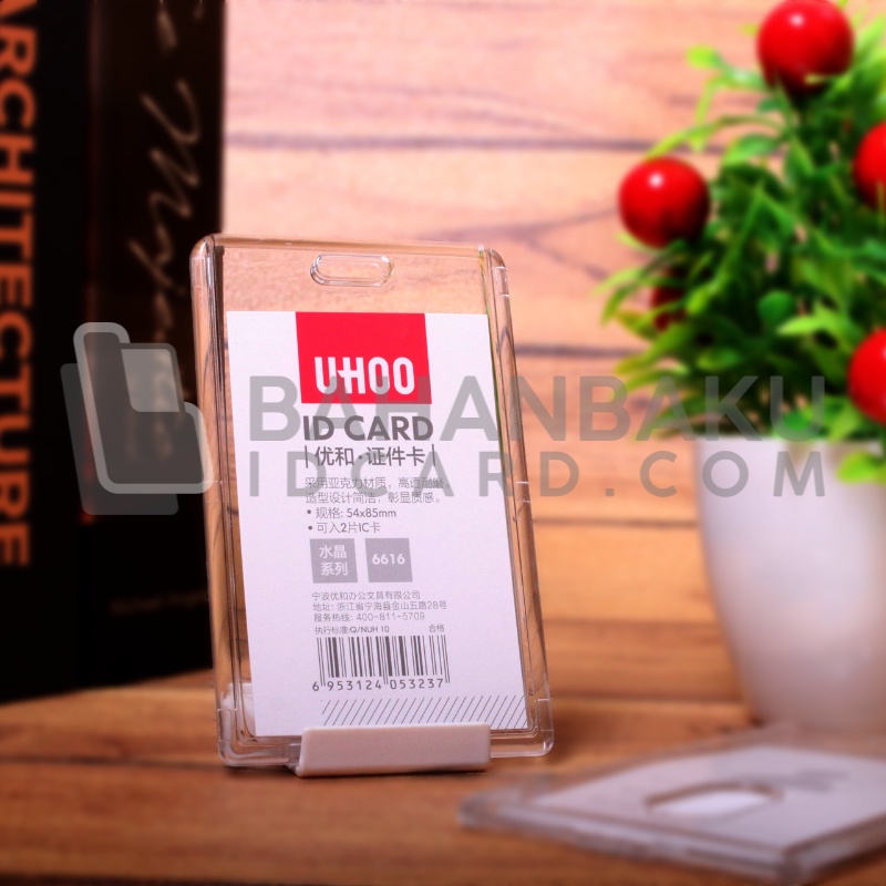Jual Card holder Acrylic Bening Transparan Badge ID Card casing Kartu pegawai akrilik UHOO 6024 ...