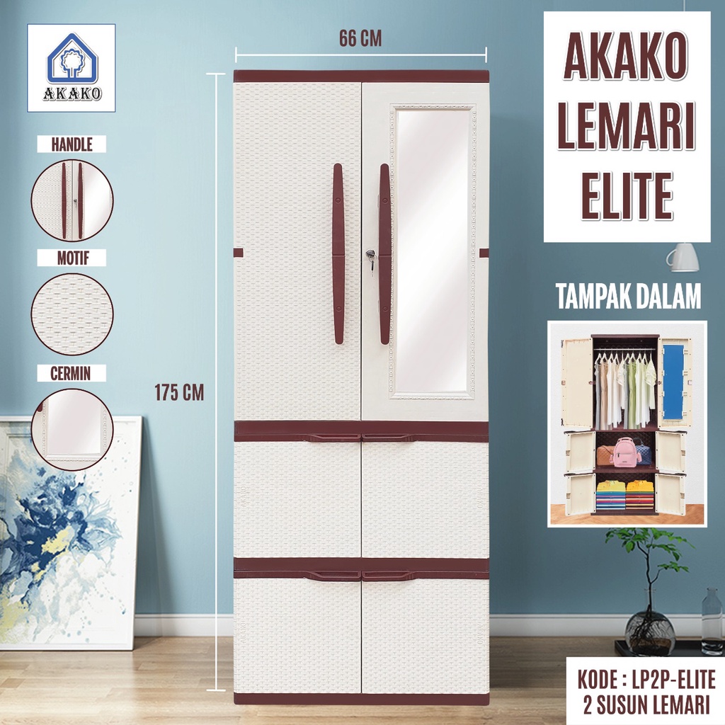 Jual JUMBO - LEMARI PAKAIAN PLASTIK GANTUNGAN AKAKO ELITE | Shopee ...