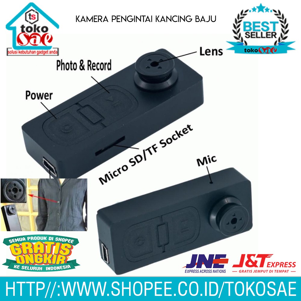 Jual Kamera Kancing Baju S819 Shirt Button Spy Camera Mini DV HD Foto ...