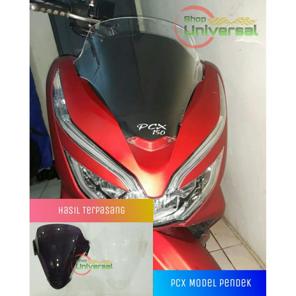 Jual Visor/ Windshield Honda PCX New Model Pendek SMOKE CLEAR acc motor ...