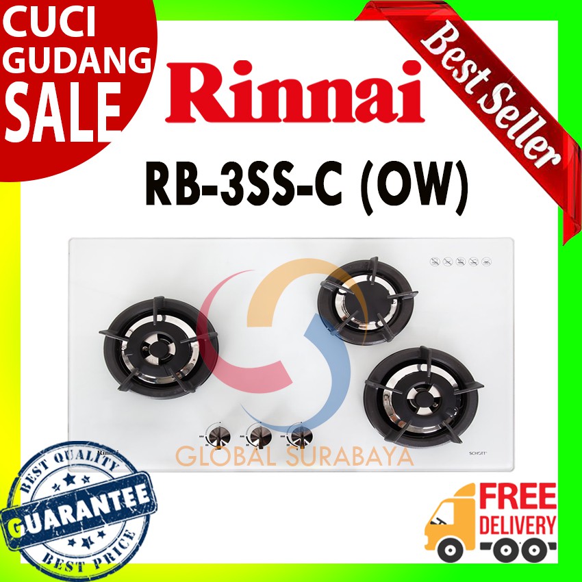 Jual Rinnai Kompor Tanam Gas 3 Tungku - RB 3SS C (OW) Indonesia|Shopee Indonesia