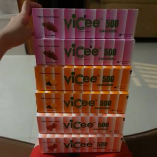 Jual Vicee Vitamin C vitacimin tablet isap 500mg ( rasa LEMON / ANGGUR ...