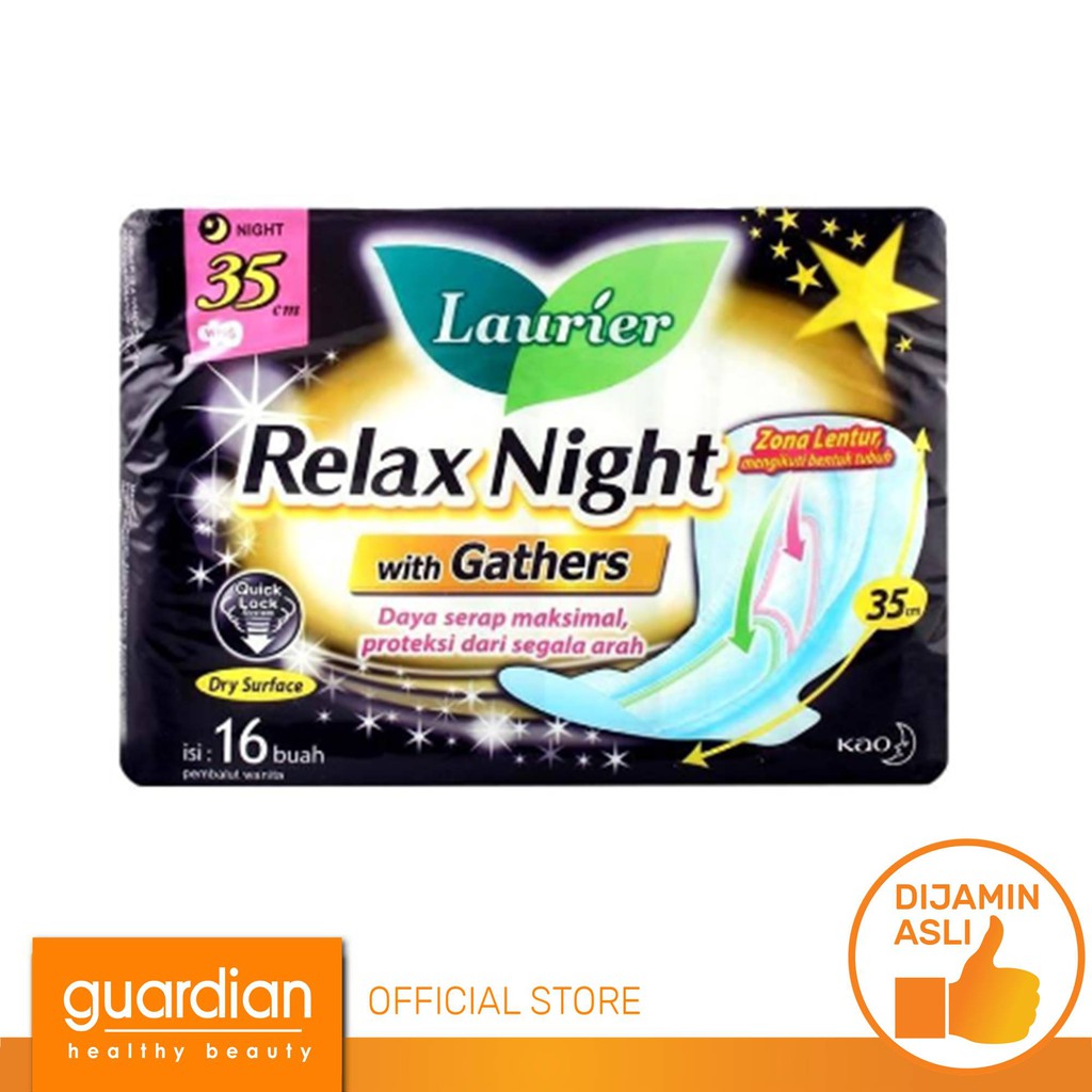 Jual Laurier Relax Night With Gathers 35 cm 16 Sheet | Shopee Indonesia