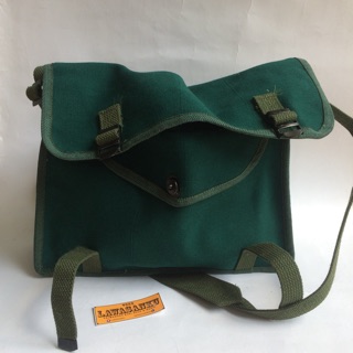 tas kanvas slempang selempang jadul kuno vintage lawas tentara kulit ...