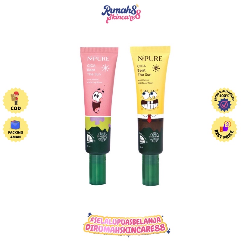 Jual NPURE Sunscreen BTS SPONGEBOB PATRICK cica beat the sun spf 50 PA ...