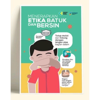 Jual Poster Etika Batuk | Poster Menerapkan Etika Batuk dan Bersin Yang ...