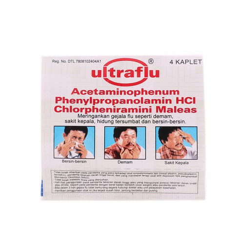 Jual Ultraflu 1 Strip / 4 Tablet Kaplet / Obat Flu, Bersin, Demam ...