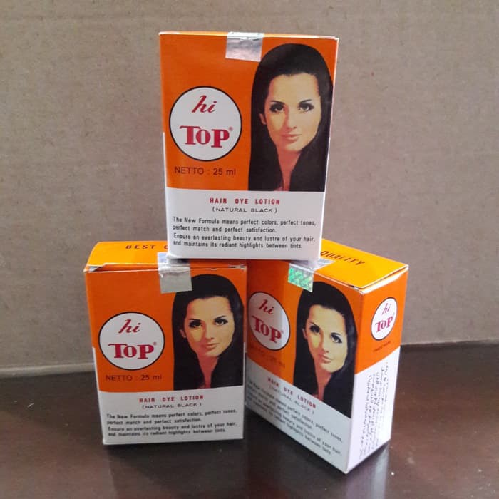 Jual Cat Semir Pewarna Rambut HI TOP 25 ML Hitam Hitop Black Hair Color ...