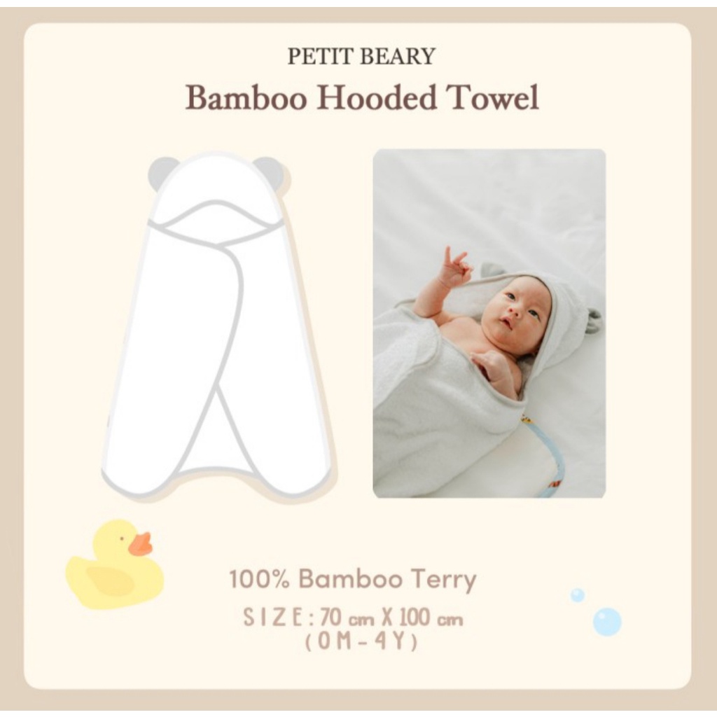 Jual Petit Beary bamboo Hooded Towel - Handuk Topi Bayi Anak 100% ...