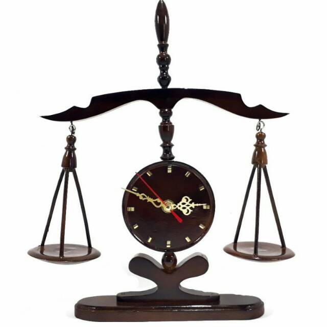 Jual JAM MEJA DUDUK MODEL TIMBANGAN KAYU JATI ASLI | Shopee Indonesia