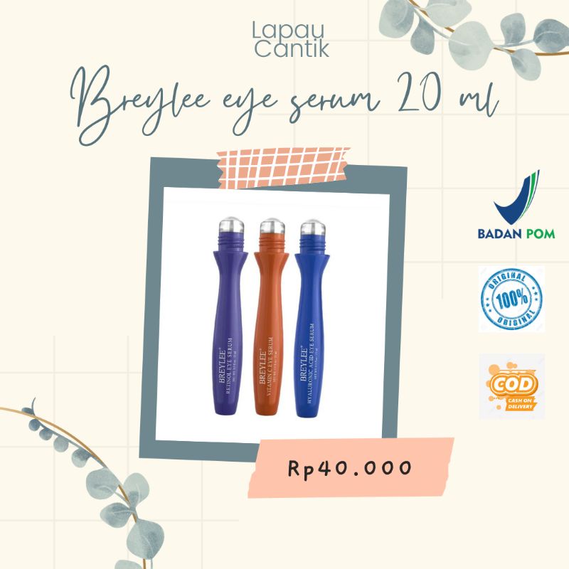 Jual BREYLEE Eye Serum Roll On Retinol/Vitamin C/Hyaluronic acid 20 ml ...