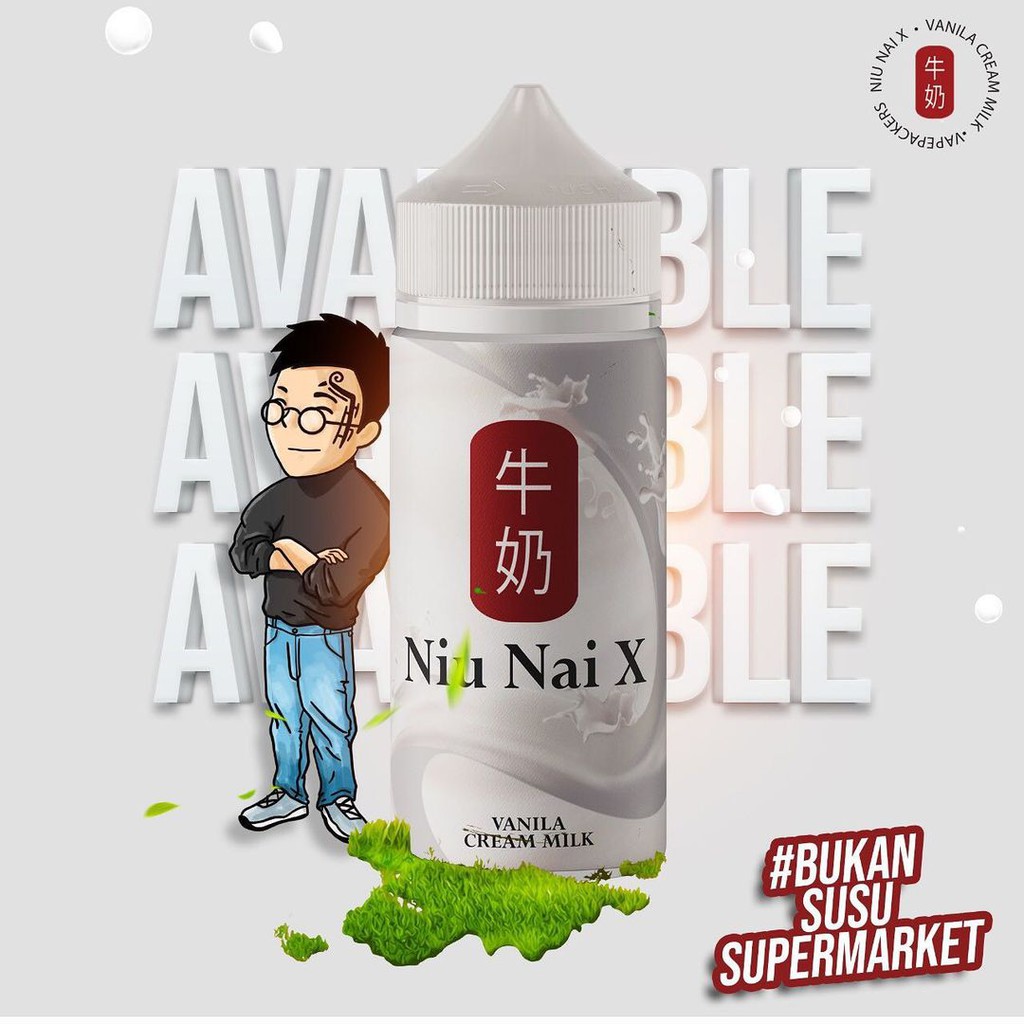 Jual NIU NAI X VANILLA CREAM MILK 3mg / 6mg / 100ml Bercukai | Shopee ...