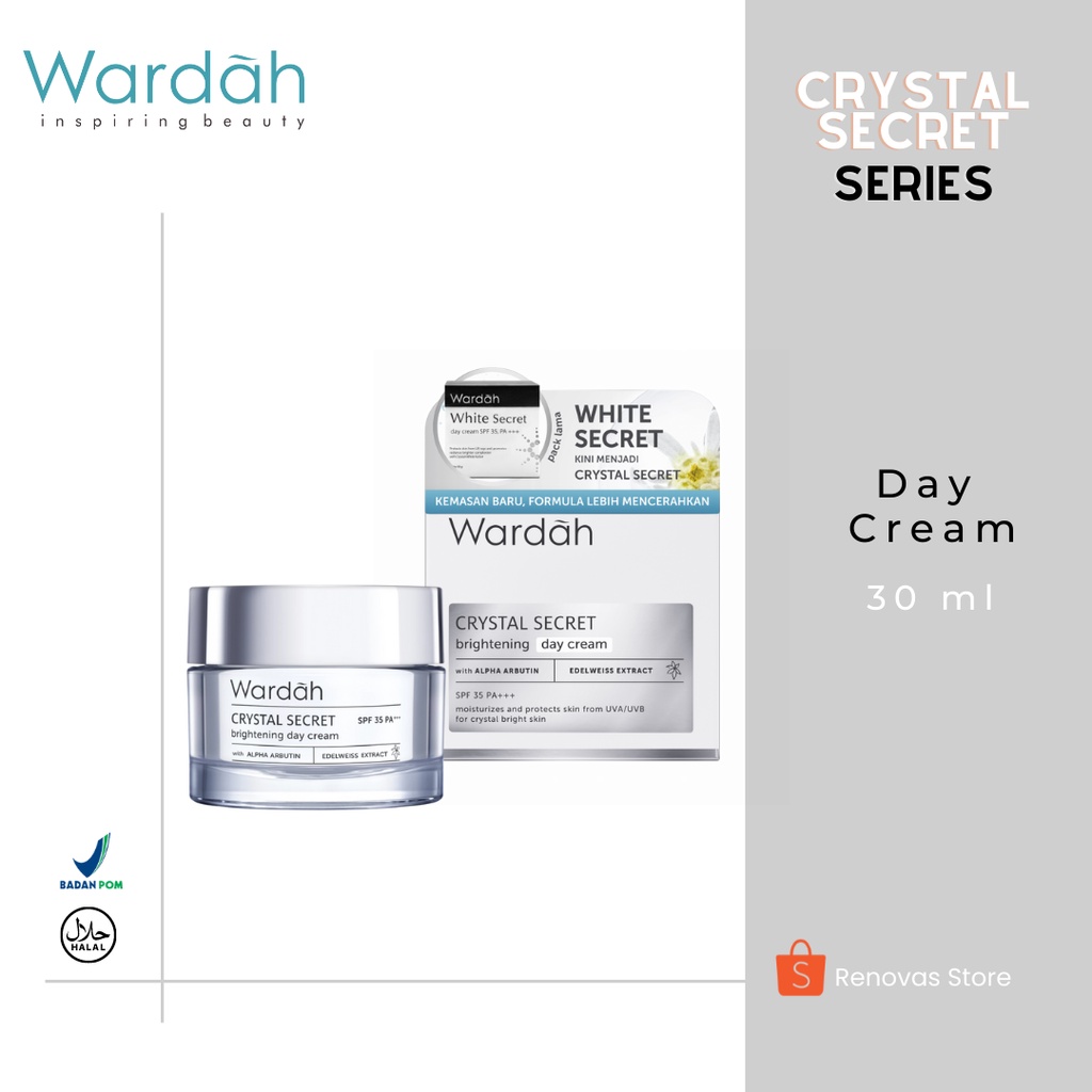 Jual WARDAH Crystal Secret Day Cream SPF35 30Gr (White Secret ...