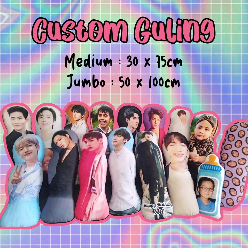 Jual TERMURAH! / Guling Custom Foto Printing Medium / Guling Wajah ...