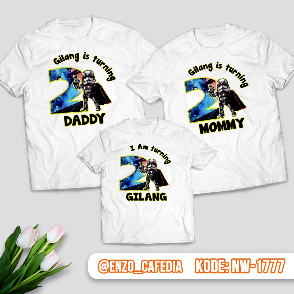 Jual Jual Kaos Ulang Tahun Anak | Kaos Couple Keluarga | Kaos Star Wars NW 1777 | Gratis Ganti ...