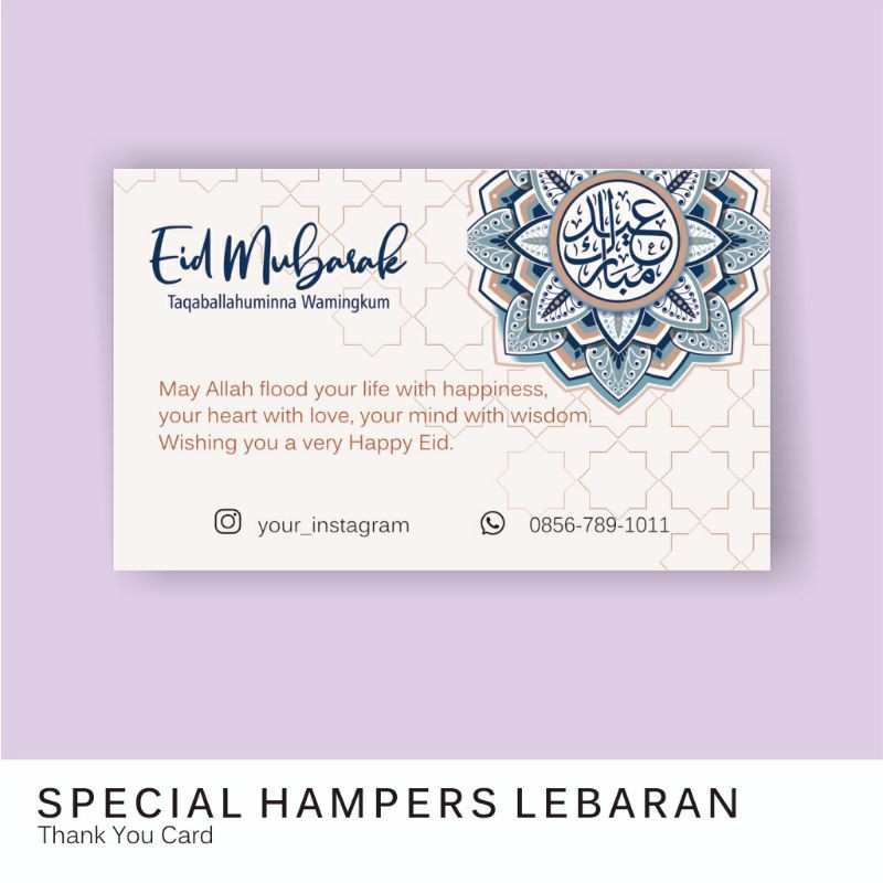 Jual KARTU HAMPERS LEBARAN THANK YOU CARD PACKING OLSHOP DESAIN ...