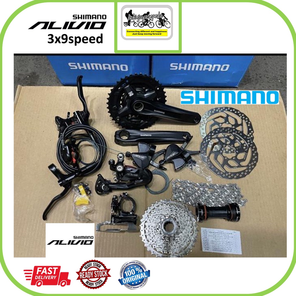 Jual Groupset Shimano ALIVIO Full 3 x 9 speed Original | Shopee Indonesia